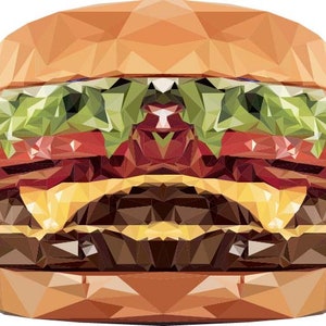 Cheeseburger Decal, Symmetrical Art, Geometric Decal, Design by Abby ...