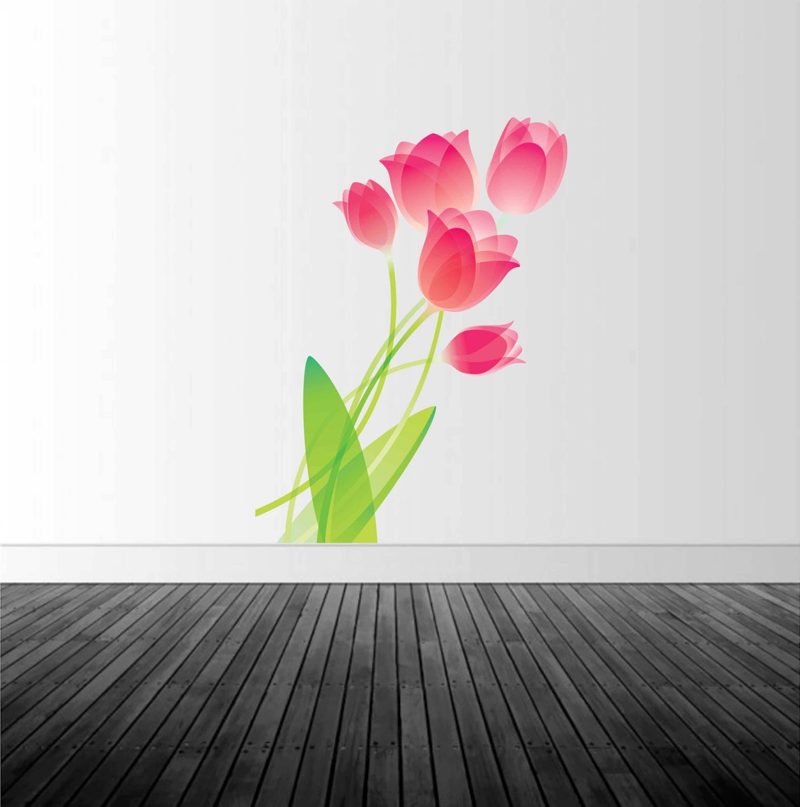 Tulip Wall Decal Floral Wall Decal Flower Decal Vinyl Wall - Etsy
