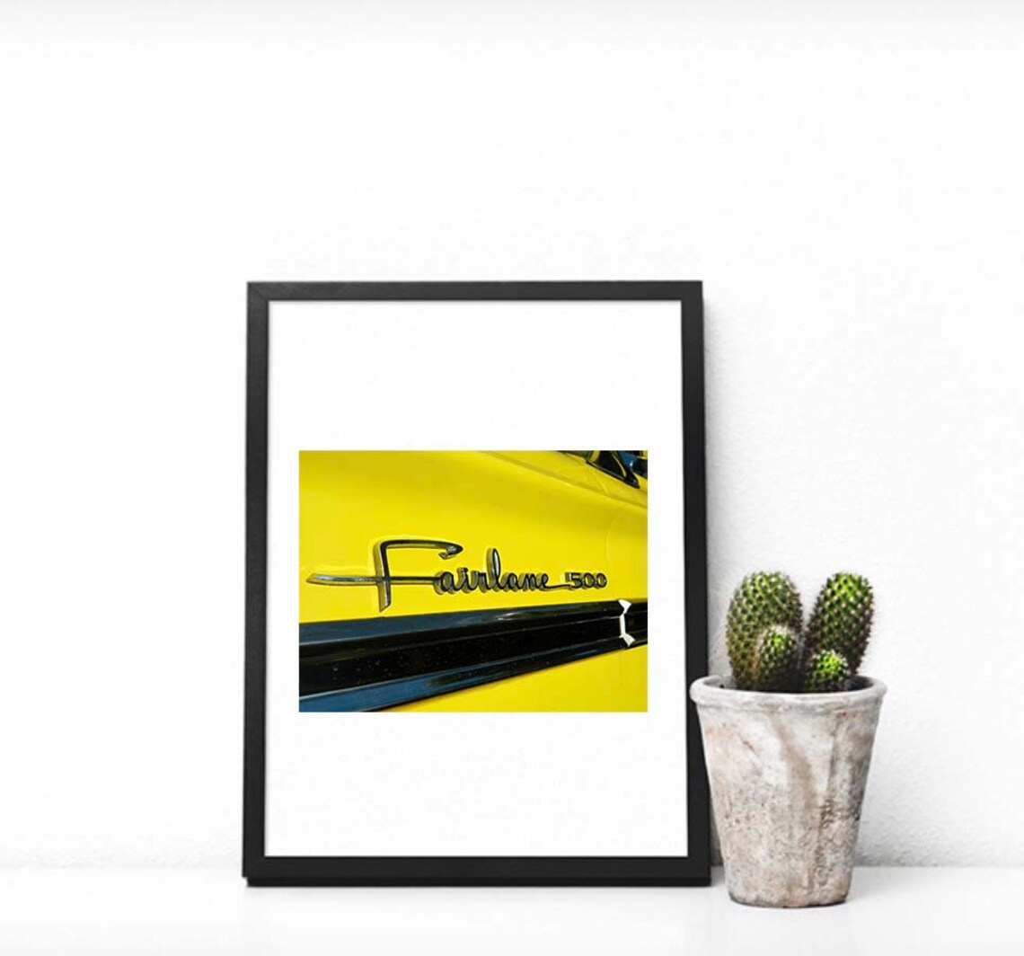 1964 Yellow Ford Fairlane Photography Automotive Photo Ford - Etsy