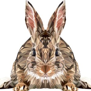 Rabbit Print, Polygonal Art, Abstract Print, Rabbit Art, Symmetric ...