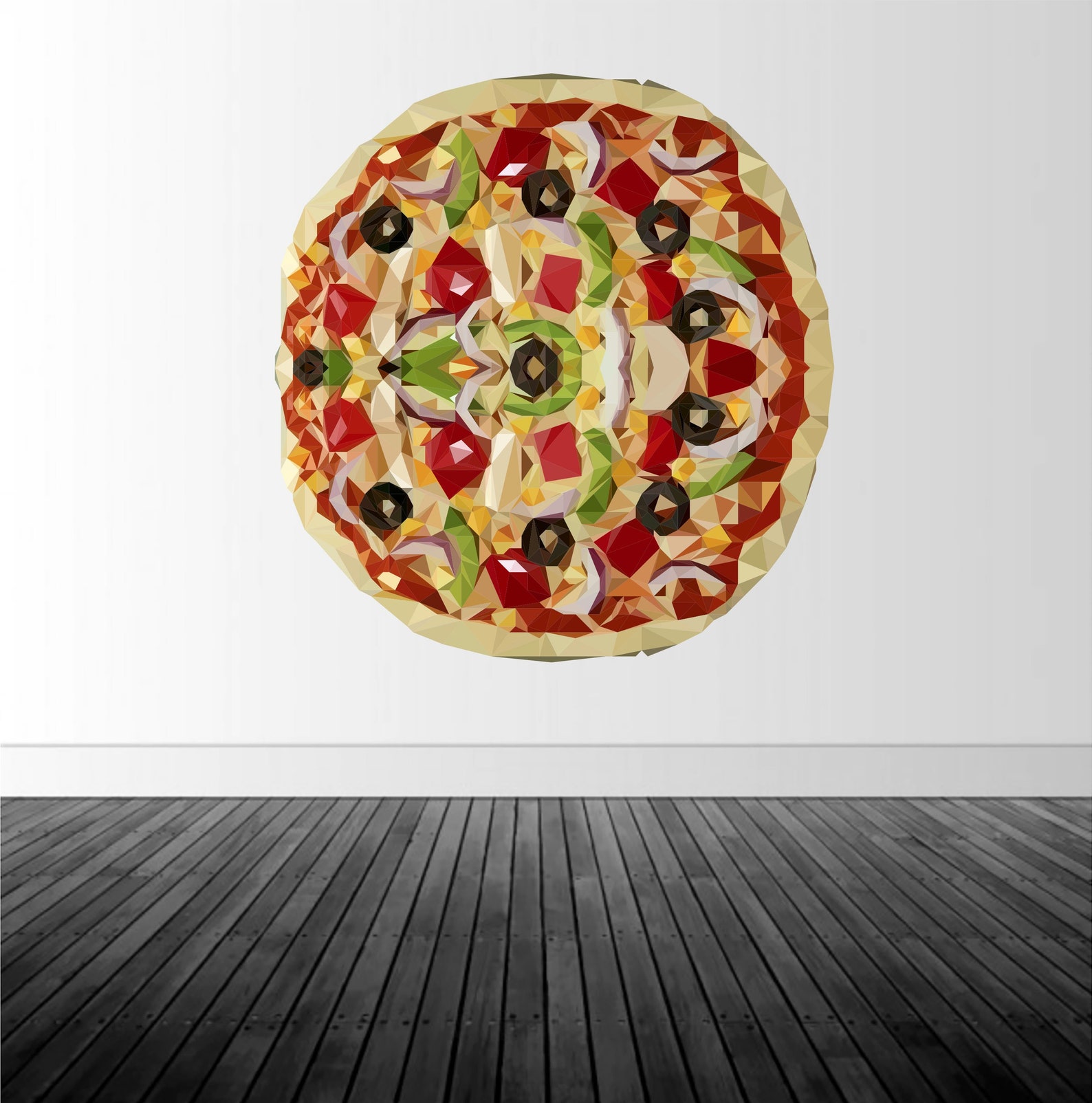Pizza Wall Decal Geometric Pizza Polygonal Pizza Geometric - Etsy