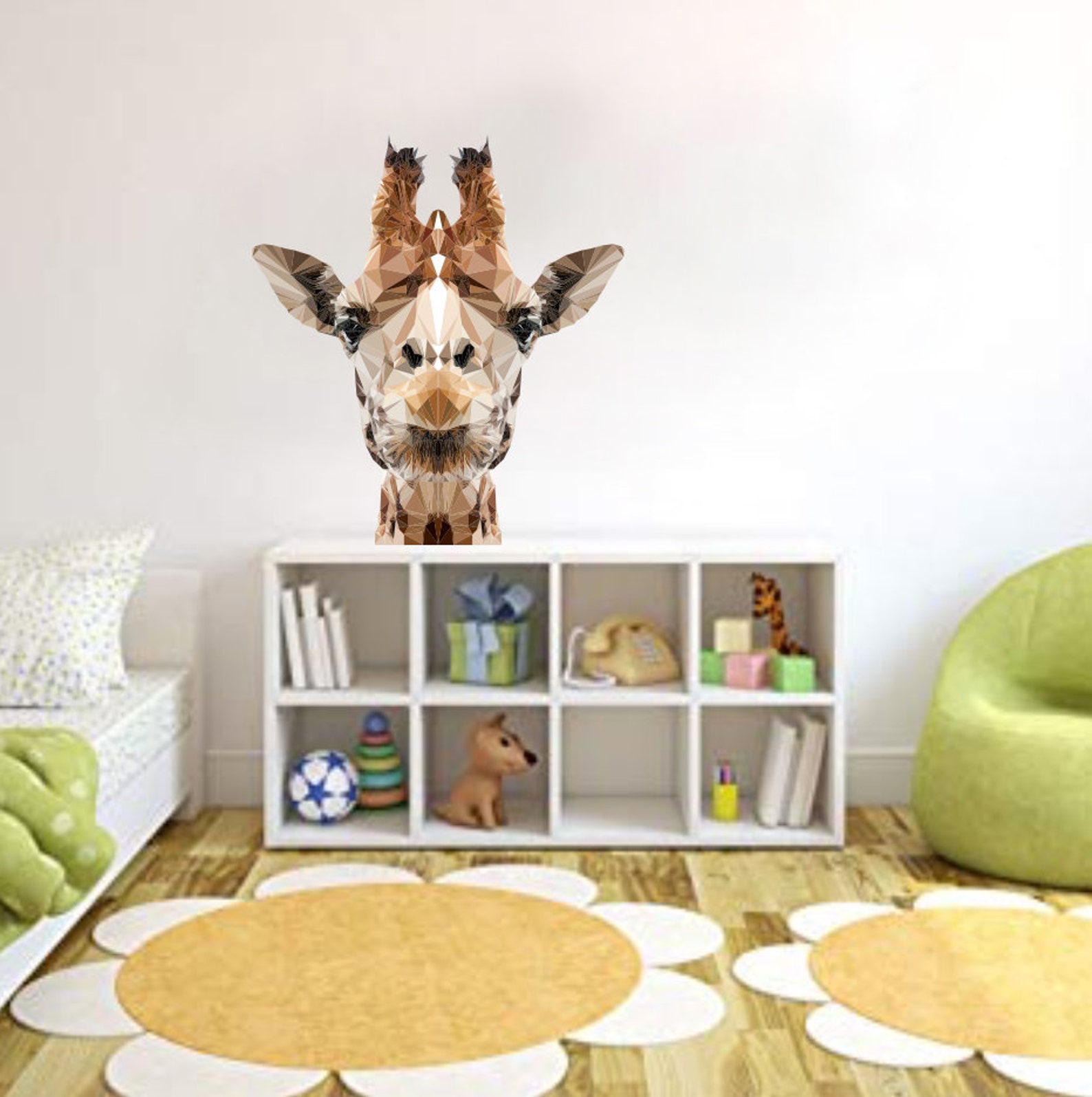 Giraffe Wall Decal Giraffe Sticker Polygonal Giraffe | Etsy