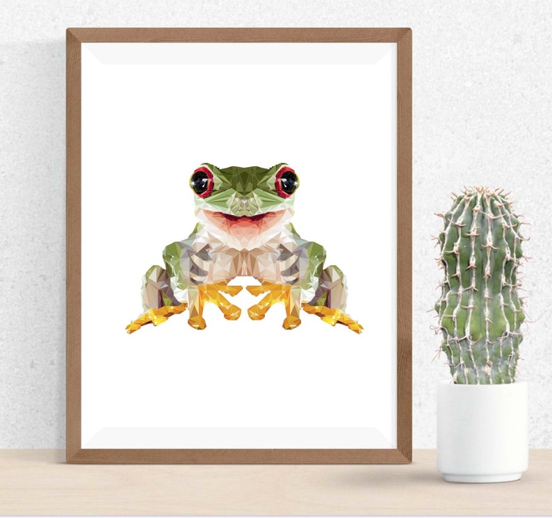 Geometric Frog Print Polygonal Art Abstract Print Frog Art - Etsy