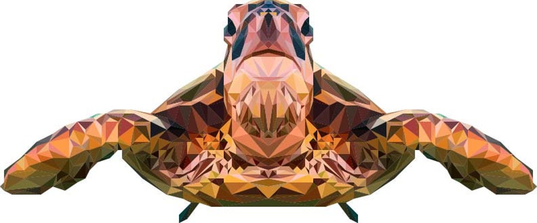 Sea Turtle Art, Polygonal Art, Abstract Print, Sea Turtle Design ...