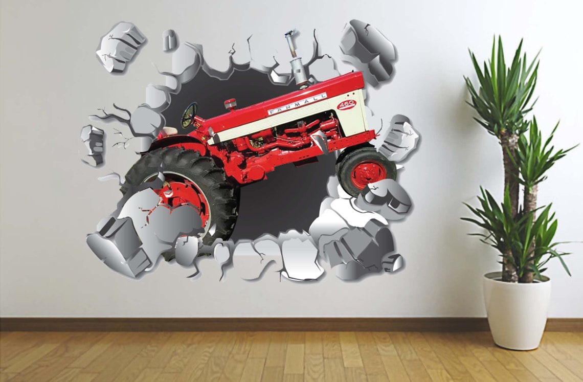 Tractor Wall Decal Farm Decor Removable Wall Sticker | Etsy