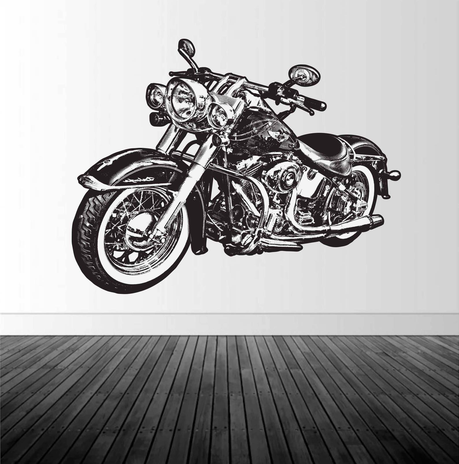 Motorcycle Wall Decal Vinyl Wall Decal Removable Wall Decal | Etsy