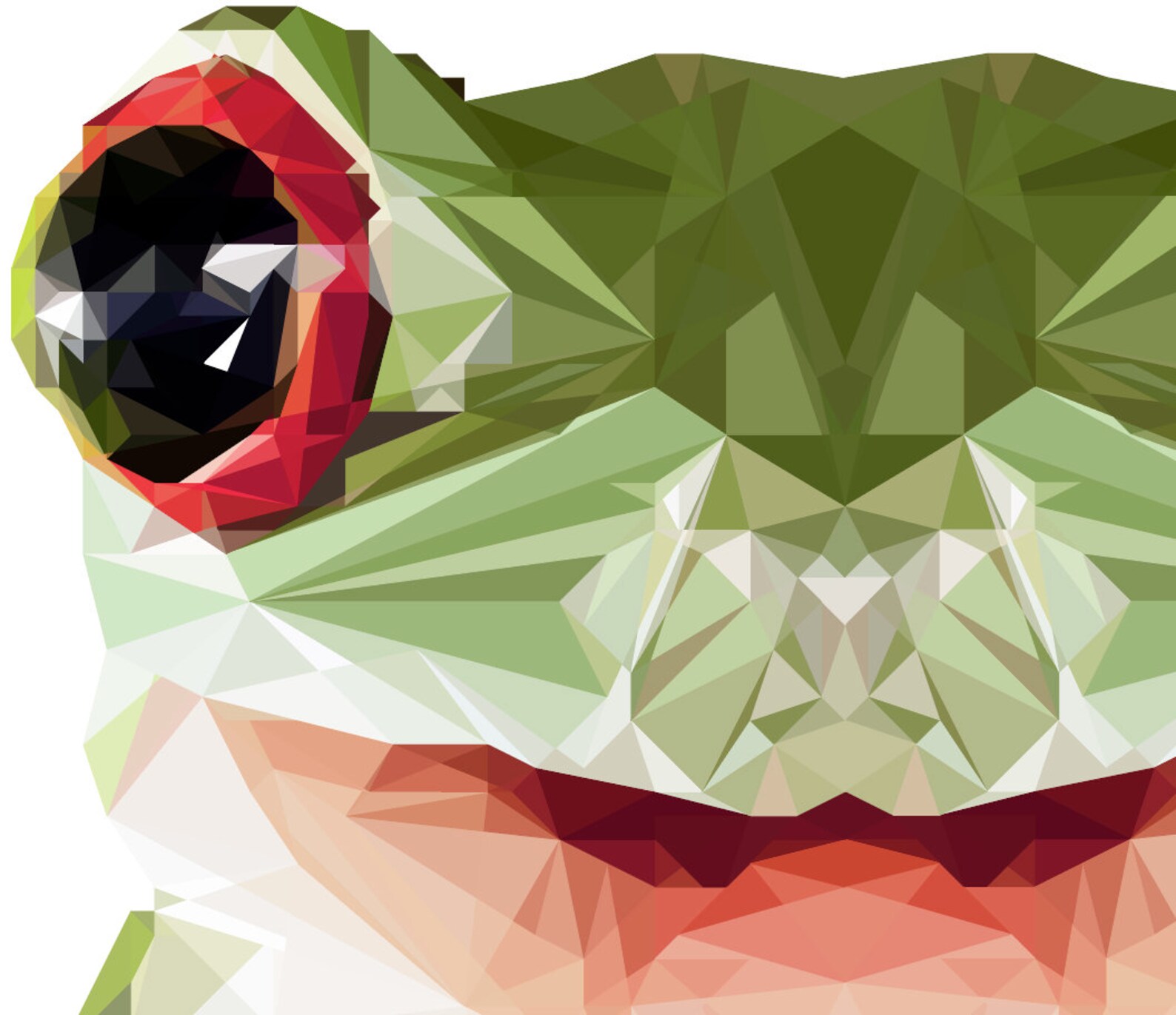 Geometric Frog Print Polygonal Art Triangle Design Abstract | Etsy