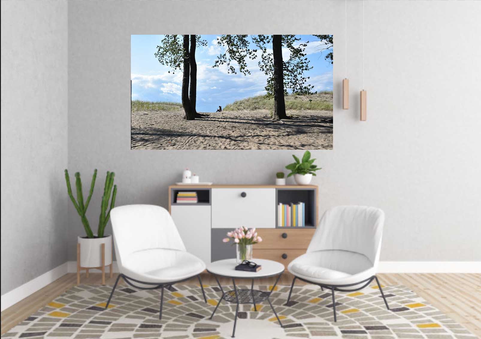 Beach Scape Decal, Beach Scenery, Vinyl Wall Decal, Reading by the ...