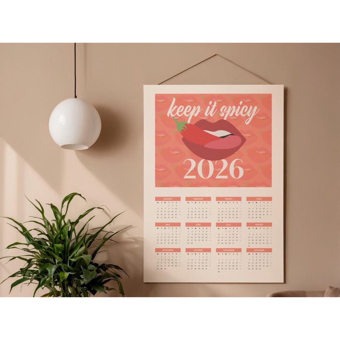 Keep It Spicy 2026 Calendar Poster – Flirty Wall Art (12x18 Inches) - Etsy