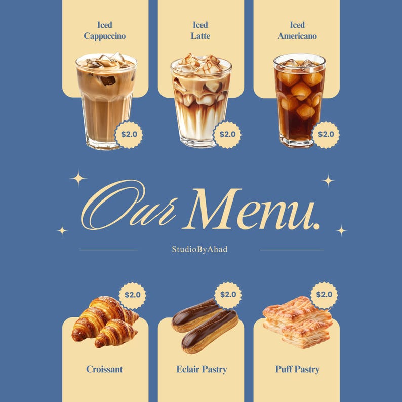 Editable Coffee Restaurant Menu Template |10 Modern Cafe Food & Drinks ...