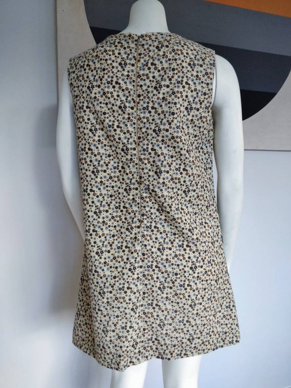 Vintage Mod Floral Mini Dress - Gem