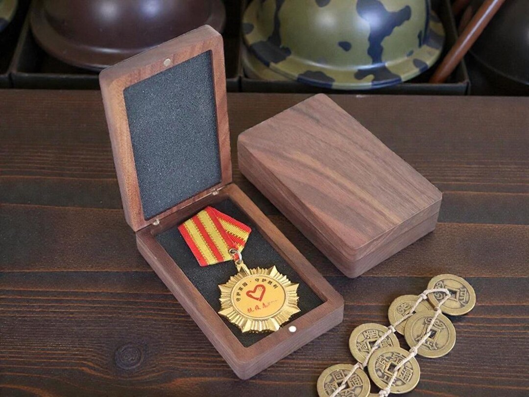 Wooden Medal Box | Solid Wood Medal Case | Minimalist Medal Display Box ...