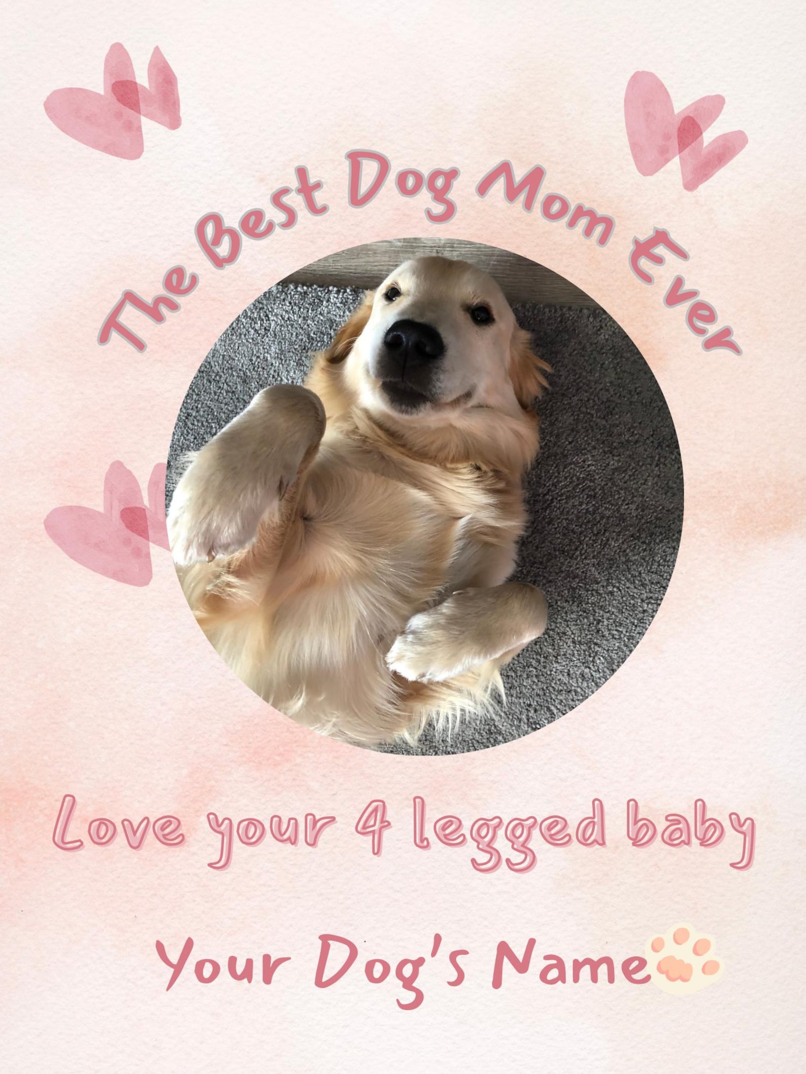 From the Dog Card, Editable Pdf Card, Photo Option, Printable - Etsy