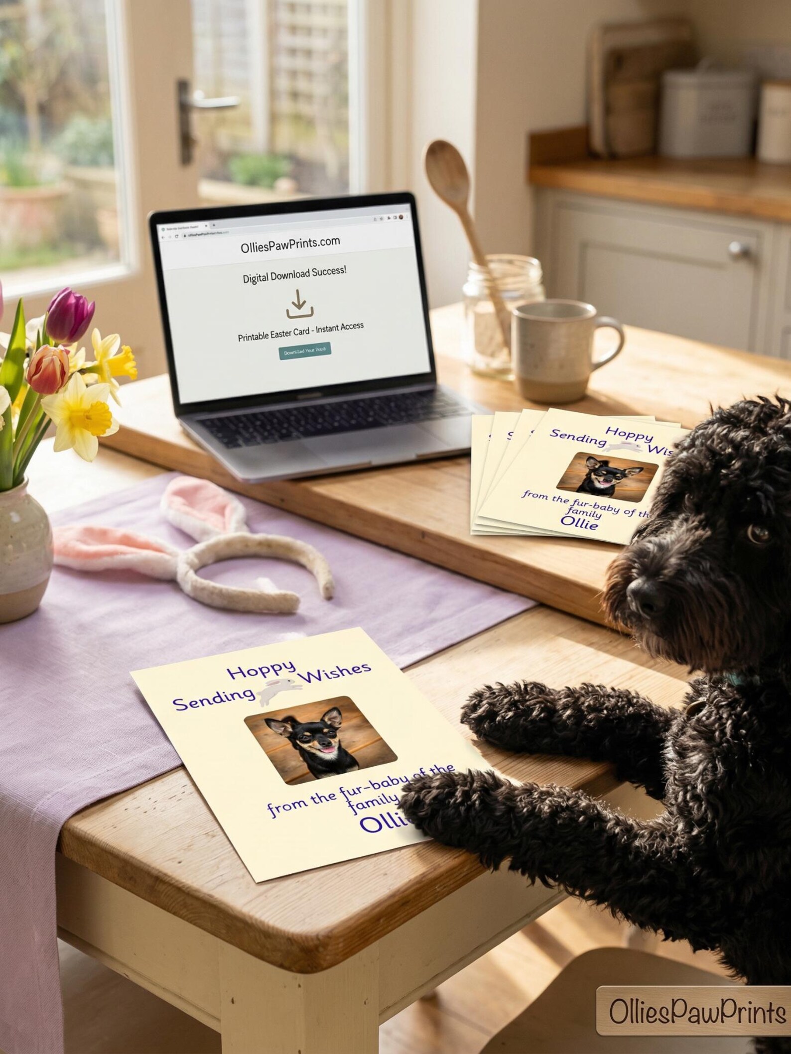 Custom Dog Card, Editable Easter Card, Printable Digital PNG - Etsy