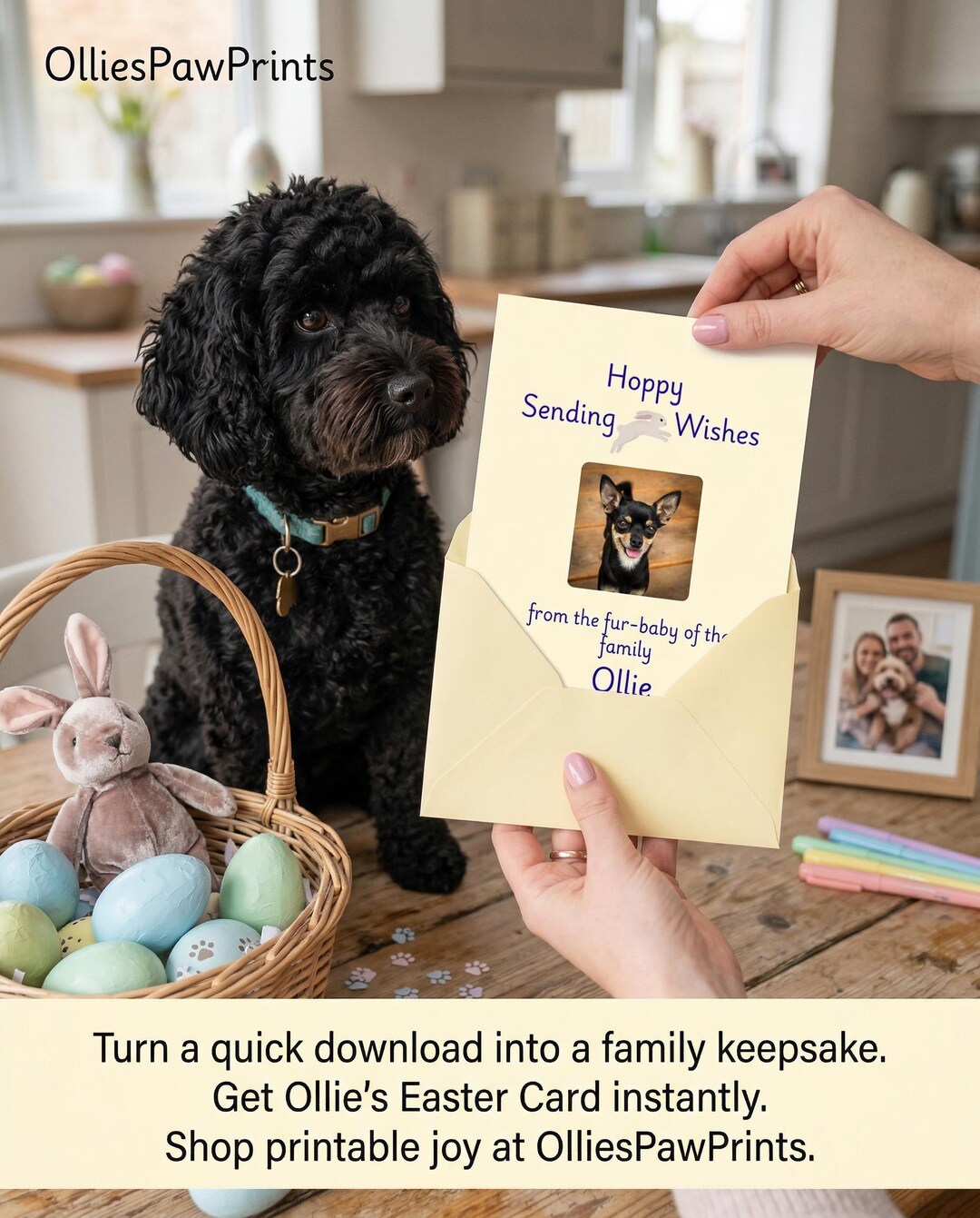 Custom Dog Card, Editable Easter Card, Printable Digital PNG - Etsy