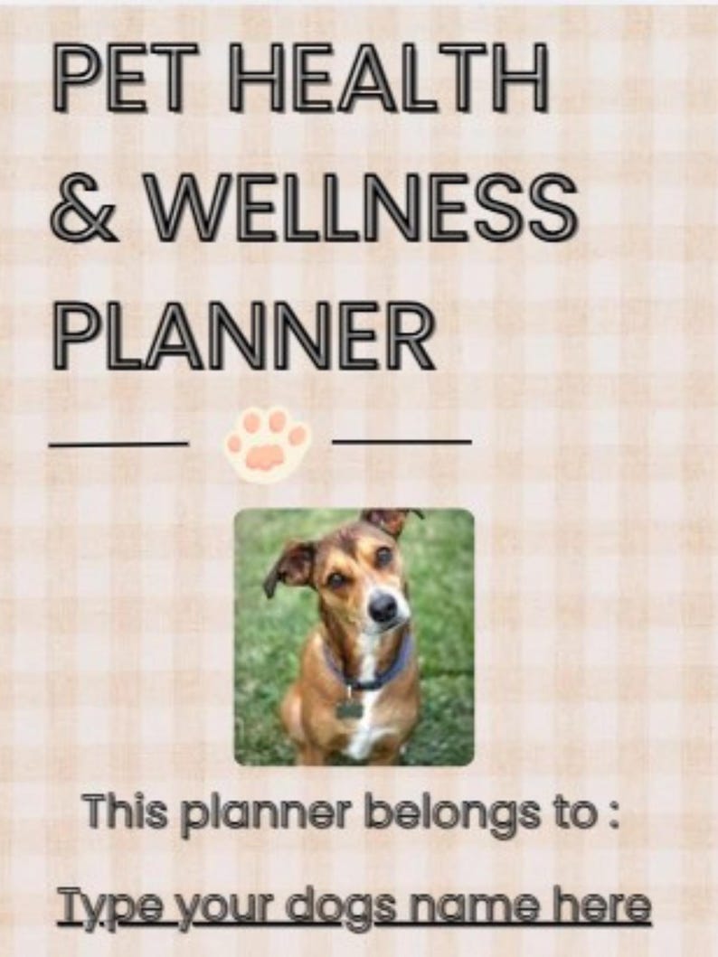 Pet Health Planner Printable, Dog Wellness Log, Vet Visit Tracker - Etsy