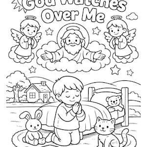 God Watches Over Me Coloring Page – Preschool Bible Activity ...