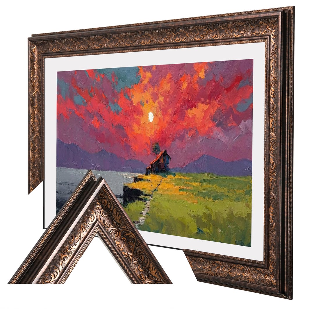 Vintage Bronze TV Frame Bezel With Gold Accents for Flat Screen Tvs ...