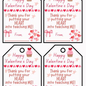 Teacher Valentines Day Gift Tags - Etsy