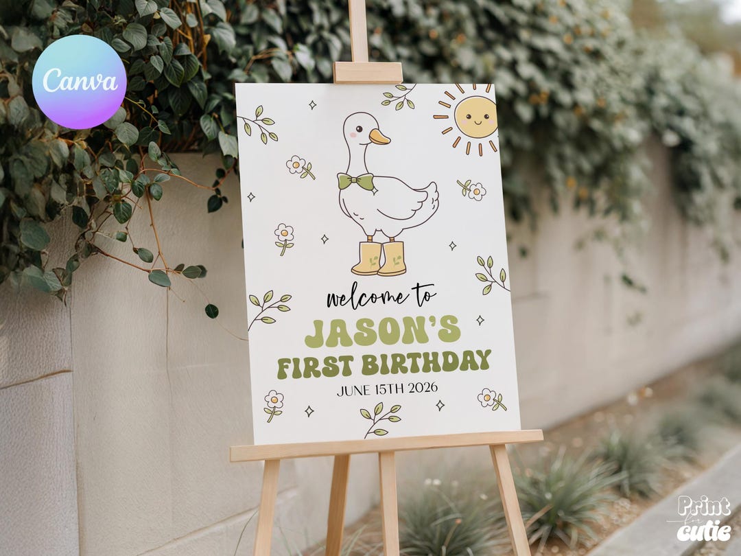 One Silly Goose Welcome Sign – Sage Green Farm Theme (editable Canva ...