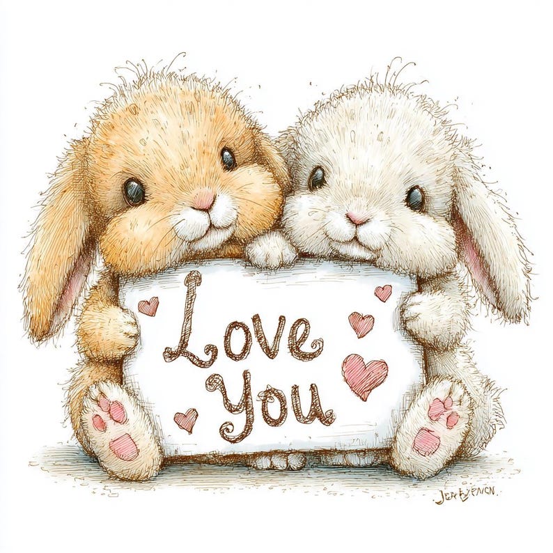 Animal Couple Clipart Set, 16 JPG Romantic Love Illustrations for ...