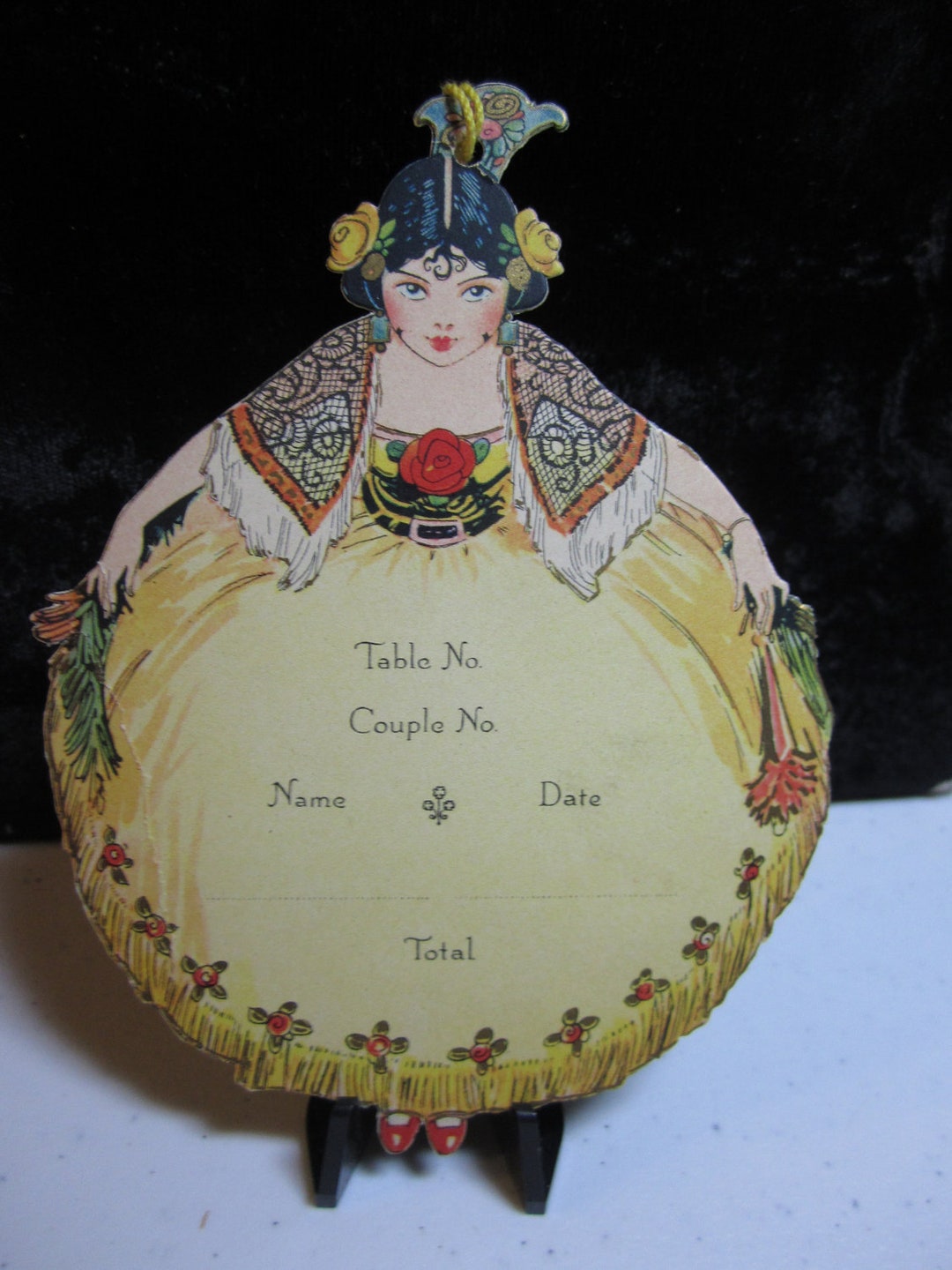 Gorgeous 1920's-30's Unused Art Deco Die Cut Gold Gilded Bridge Tally ...