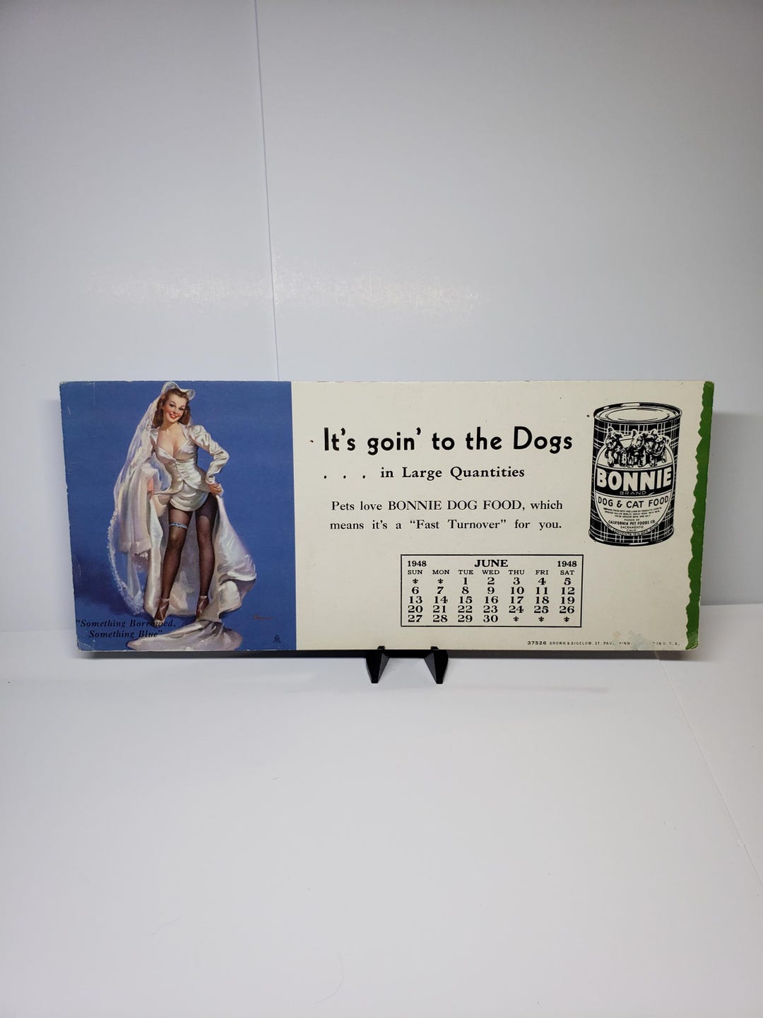 Unused June 1948 Brown and Bigelow Risque Elvgen Pin up Bride Blotter ...
