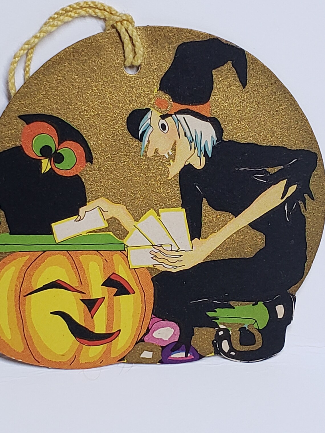 Fantastic 1920's Die Cut Gold Gilded Unused Hallmark Halloween Bridge ...