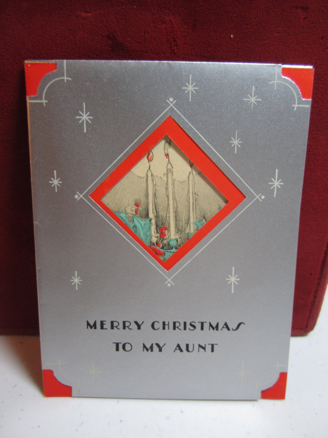 Vintage Unused 1930's Silver Gilded Hand Colored Rustcraft Christmas ...