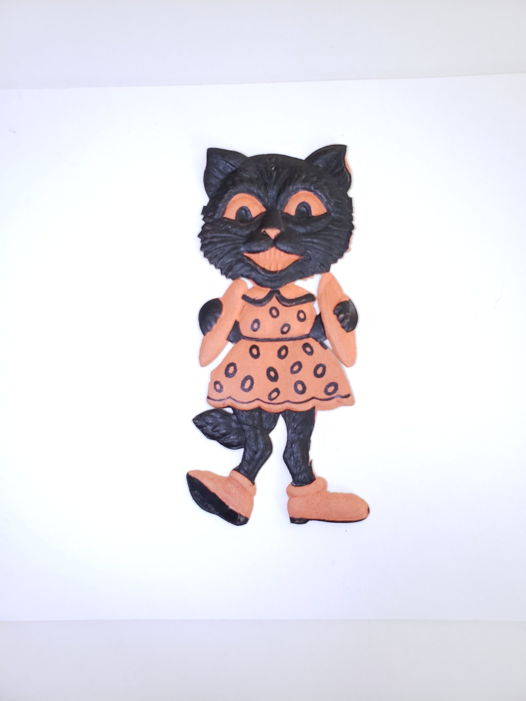 Vintage 1920's Unused Halloween Heavily Embossed Die Cut Germany Cat ...