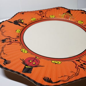 Vintage 1930's Near Mint Coved Halloween Paper Plate 4 Colorful Scenes ...