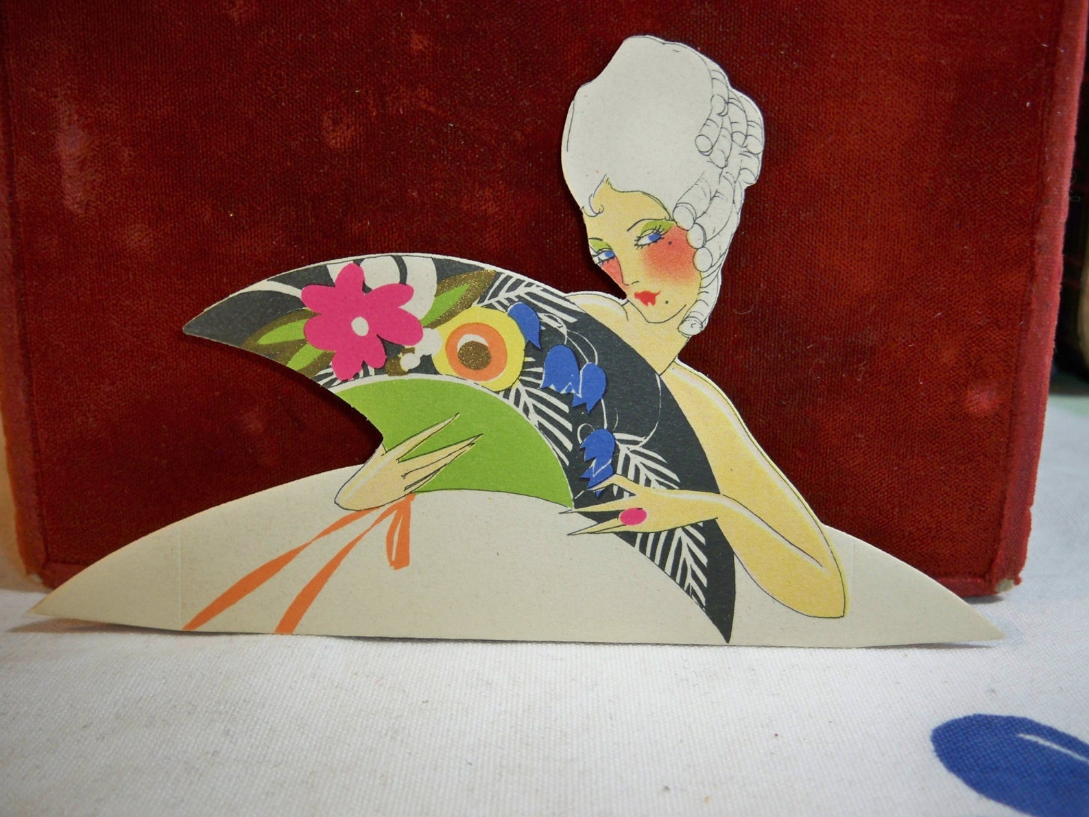 Gorgeous 1920's Art Deco Die Cut Place Card Courtesan Lady - Etsy