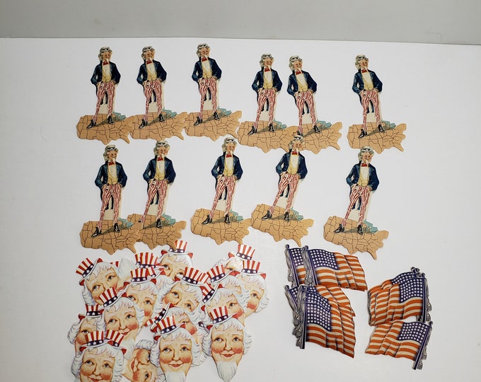 Vintage 49 Unused Die Cut 1920's Dennison Patriotic Decorative Seals ...