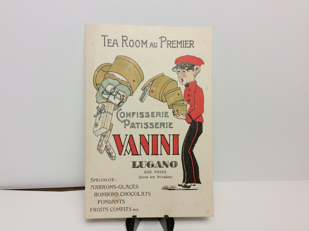 1920's Art Deco French Vanini Lugano Confisserie Patisserie Advertising ...