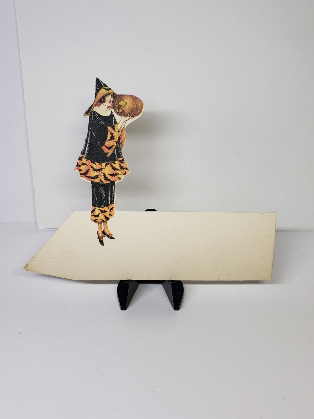 Unused Die Cut Art Deco 1920's-30's Rust Craft Halloween Place Card ...