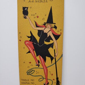 Vintage 1920's-30's Art Deco Halloween Flapper Witch Bridge Tally ...