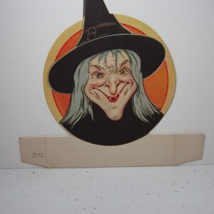 Vintage 1920's-30's Die Cut Unused Hallmark Halloween Place Card Creepy ...