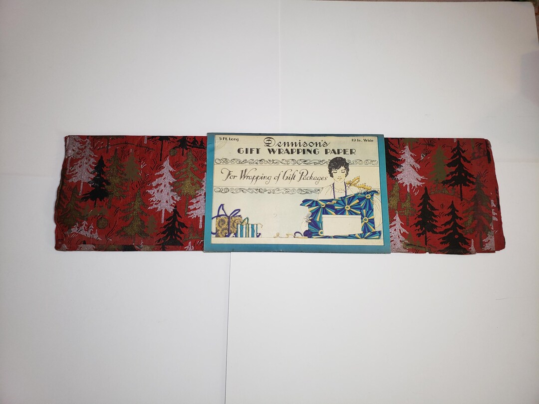 Art Deco 1920's Dennison's Christmas Gift Wrapping Paper Hand Painted ...