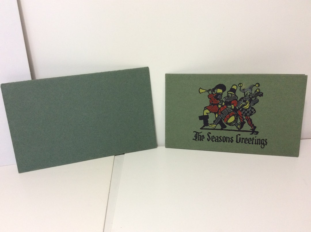 Vintage 1920's Unused Art Deco Hand Colored Buzza Seasons's Greetings ...