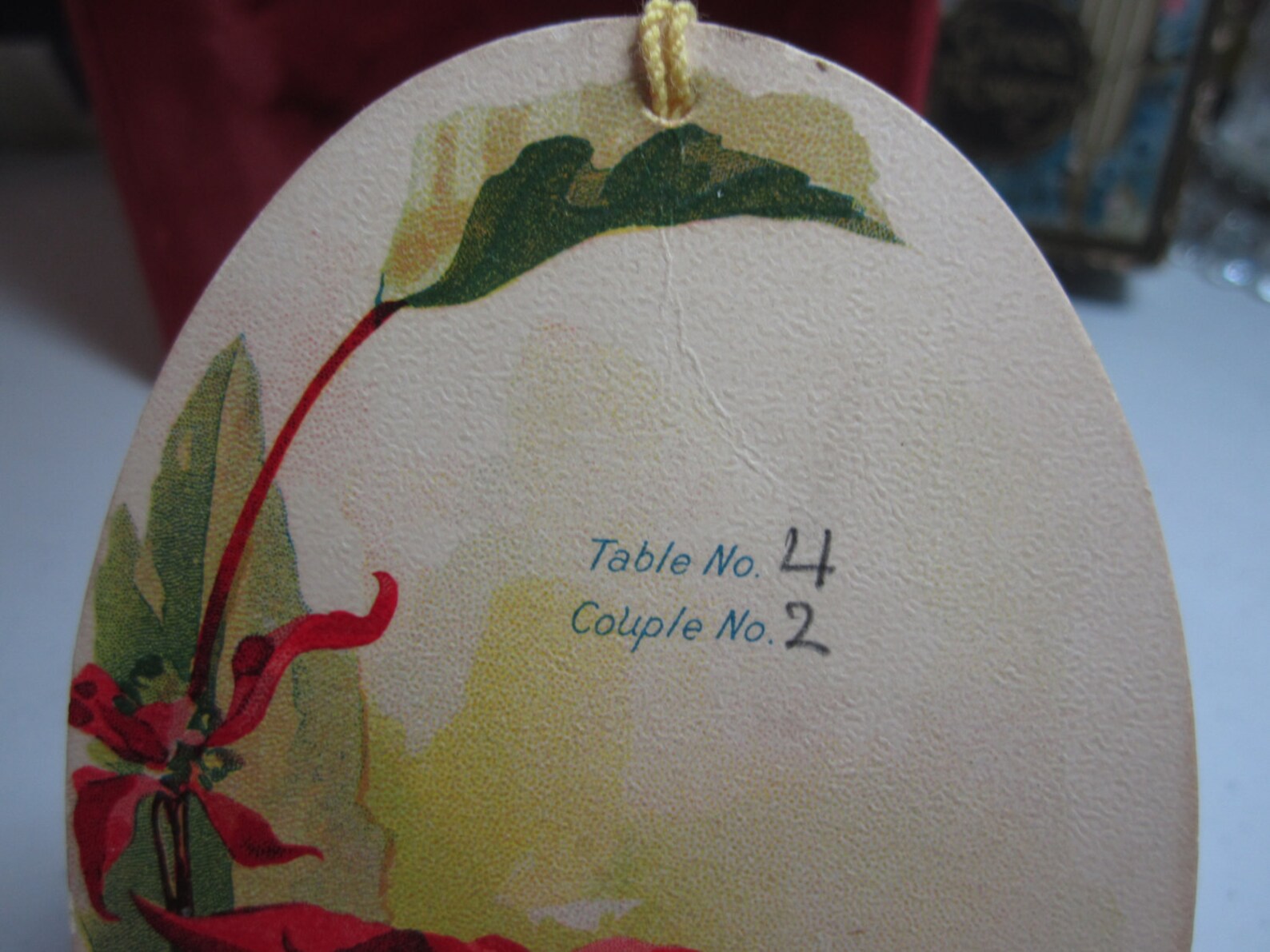 Colorful 1910's Colorful Christmas Bridge Tally Card Oval - Etsy