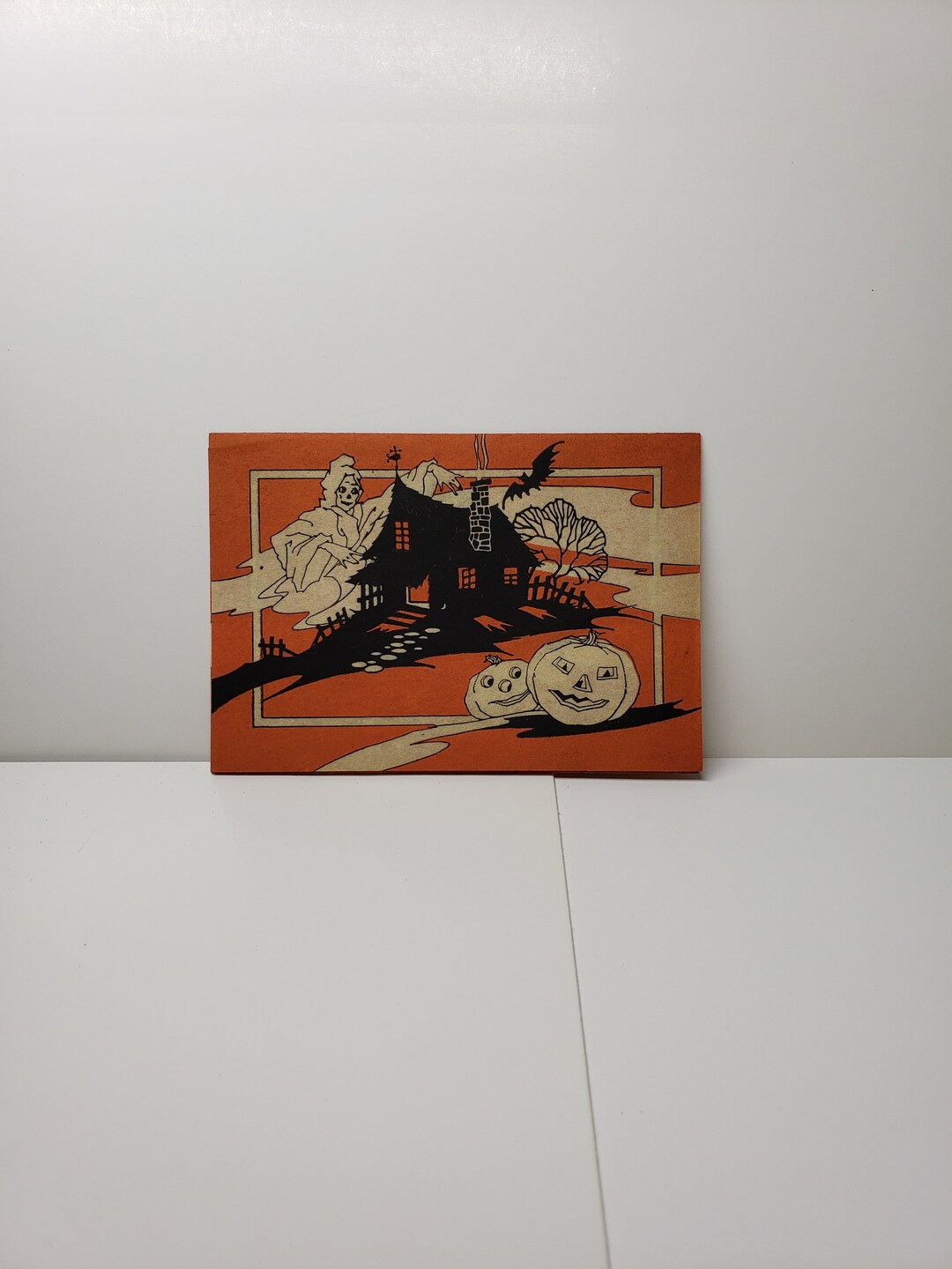 Vintage Unused 1930's Parchment Paper Bi-fold Whitney Halloween Party ...