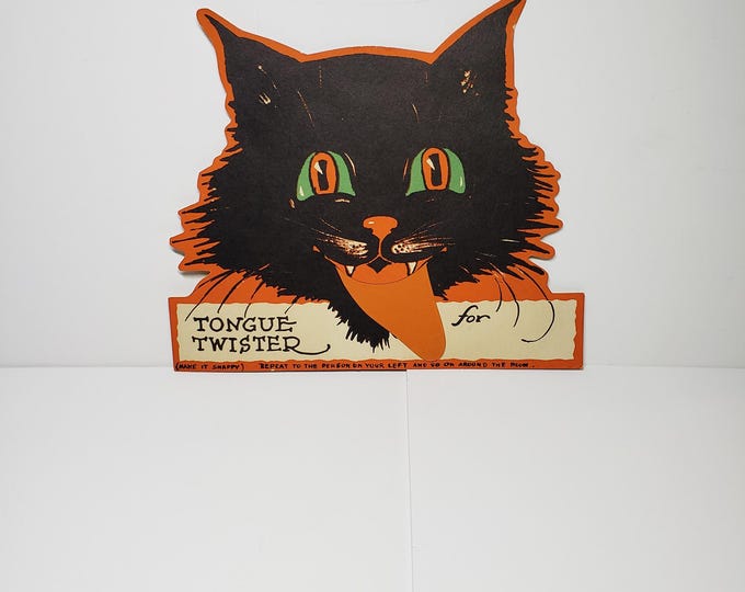 Unused 1920's-30's Gibson Art Company Die Cut Halloween Tongue Twister ...