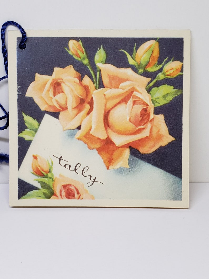 Pretty Unused 1940's Bridge Tally Card Reproduce Co. Pretty Peach ...