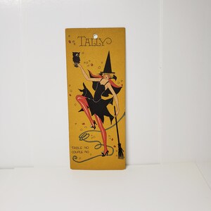 Vintage 1920's-30's Art Deco Halloween Flapper Witch Bridge Tally ...