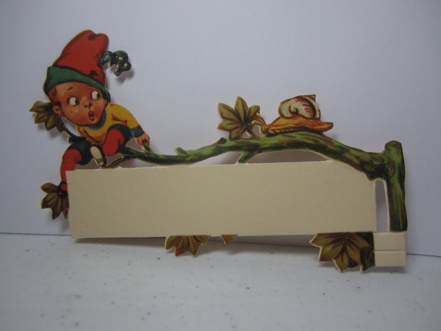 Antique 1910's-20's Die Cut Place Card With Little Elf - Etsy