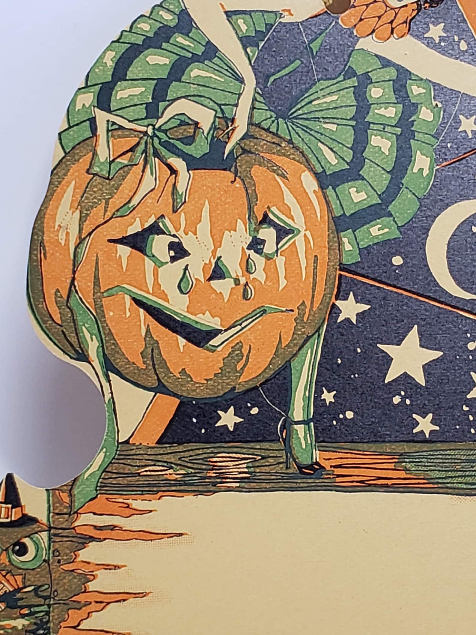 Unused NOS 1920's Die Cut Art Deco Hallmark Halloween Bridge Tally ...