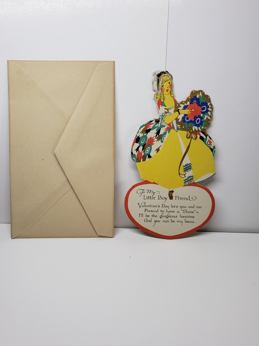 Adorable 1920's Unused Die Cut Gold Gilded Buzza Valentine Card to My ...