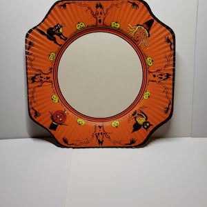 Vintage 1930's Near Mint Coved Halloween Paper Plate 4 Colorful Scenes ...