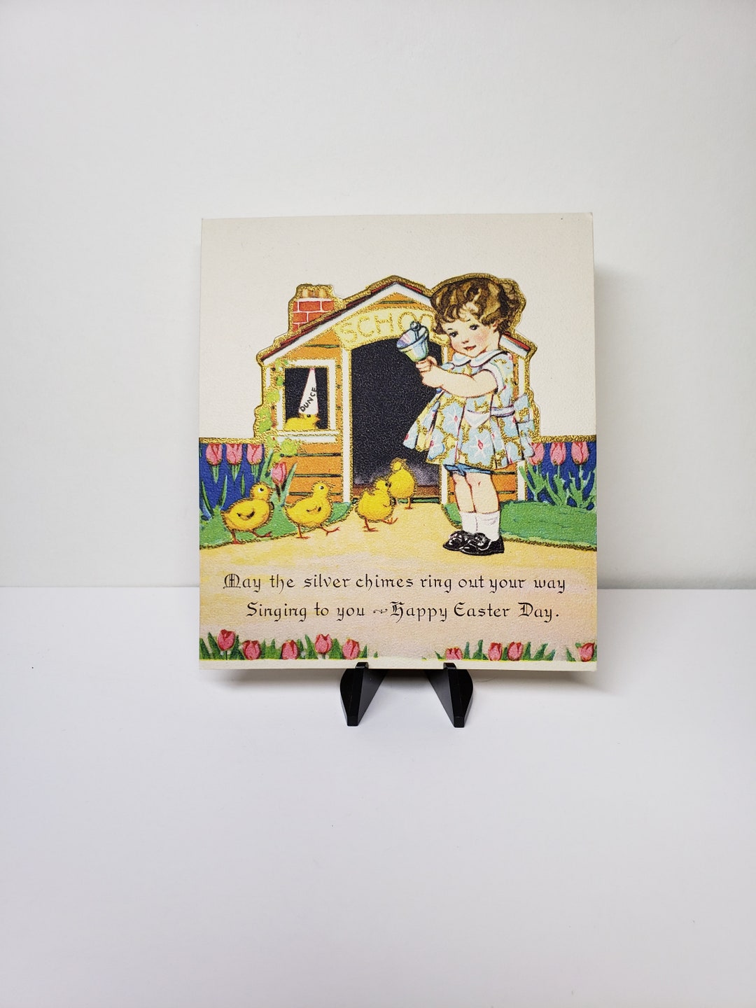 Adorable Unused 1920's-30's Art Deco Gold Gilded Die Cut Pop Out Easter ...