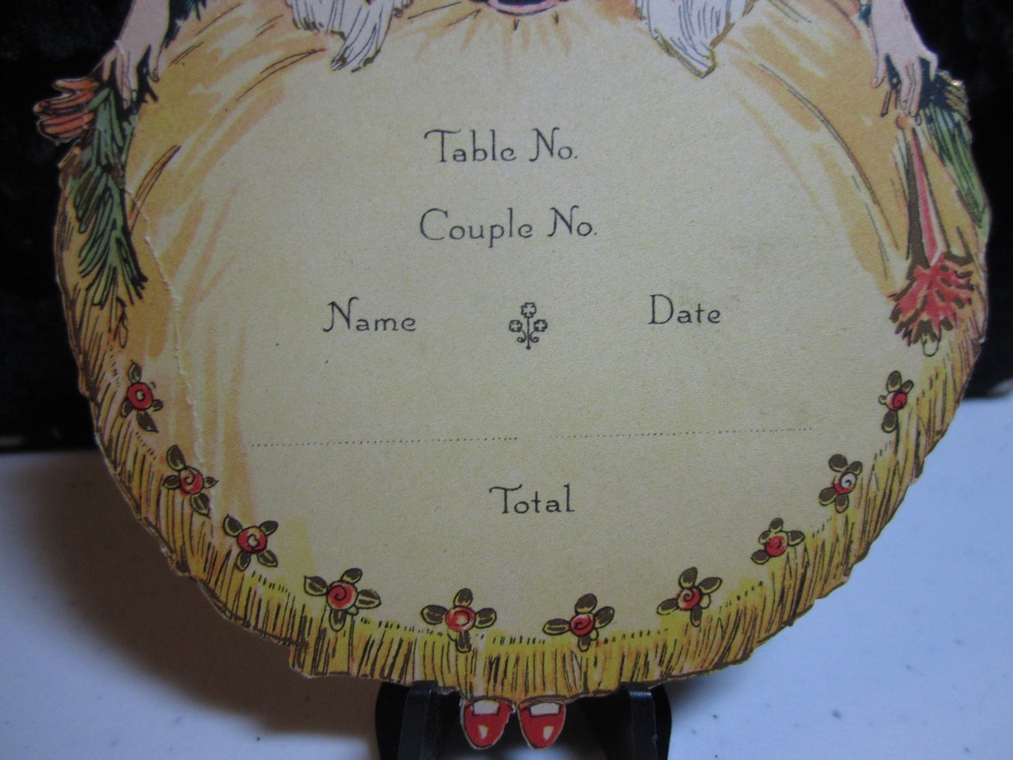 Gorgeous 1920's-30's Unused Art Deco Die Cut Gold Gilded Bridge Tally ...